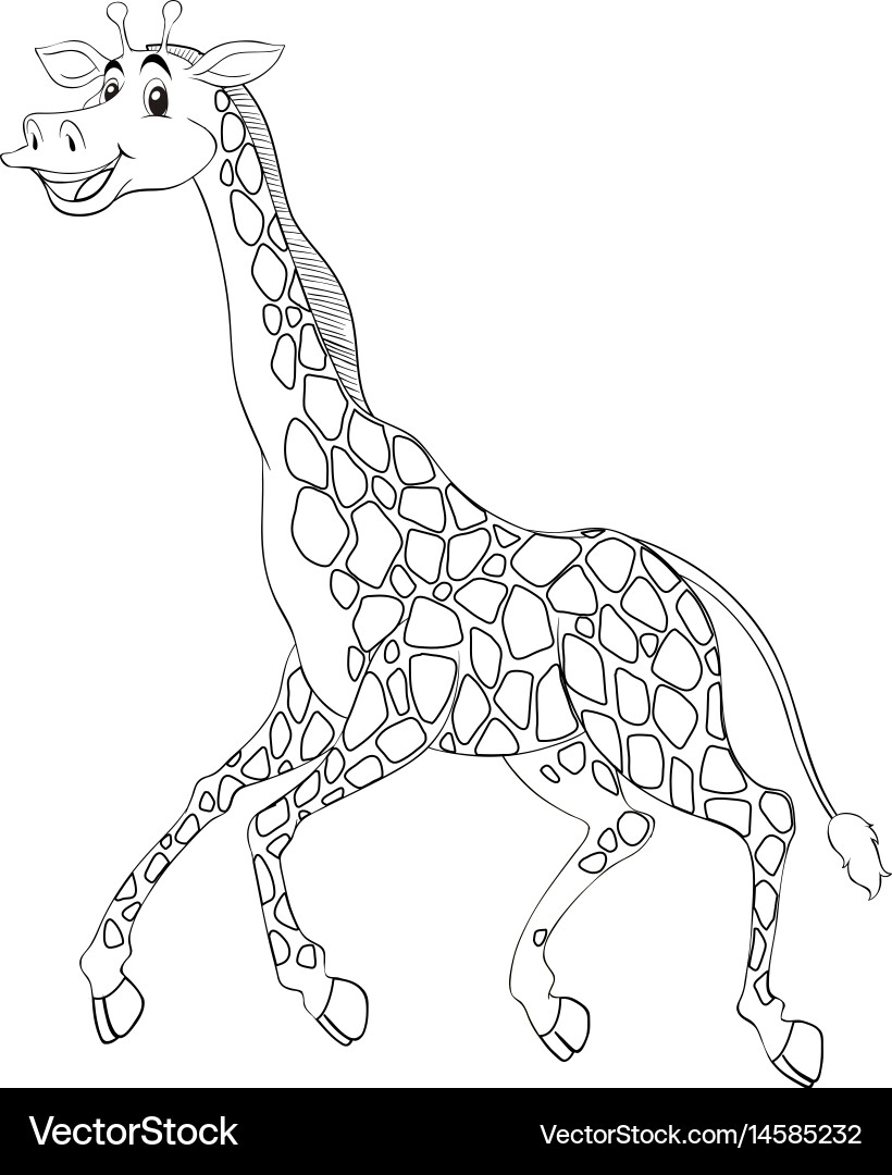Animal outline for giraffe running Royalty Free Vector Image