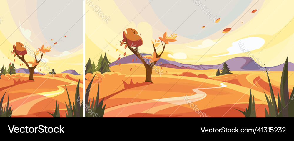 Autumn outdoor scene Royalty Free Vector Image