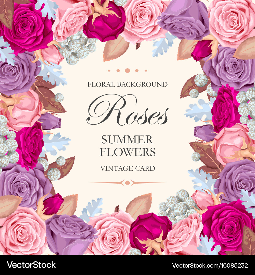Elegant Vintage Rose Card Royalty Free Vector Image