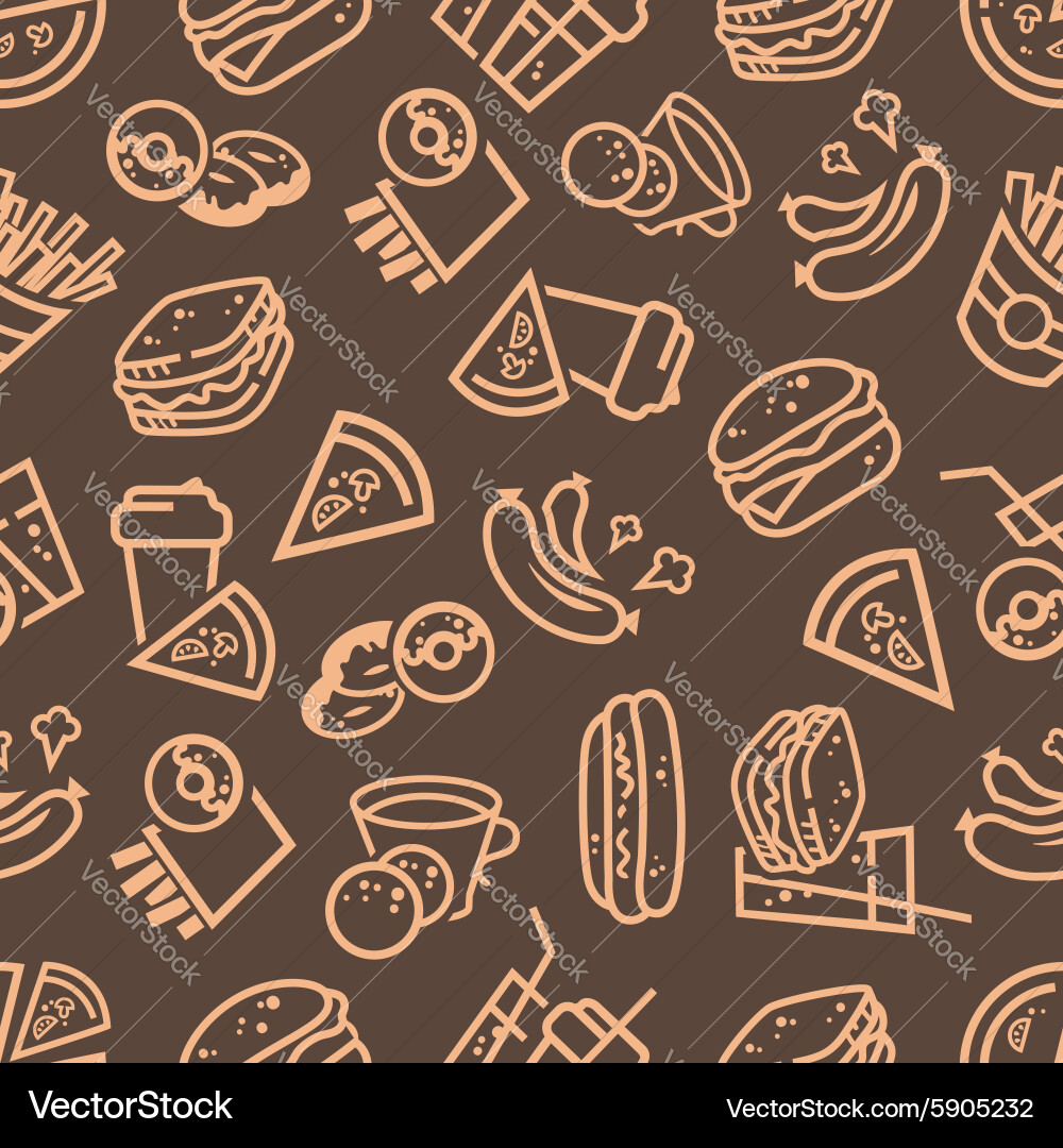 Fast food seamless background Royalty Free Vector Image