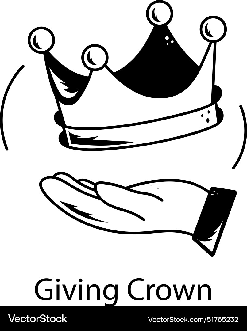 Giving crown Royalty Free Vector Image - VectorStock