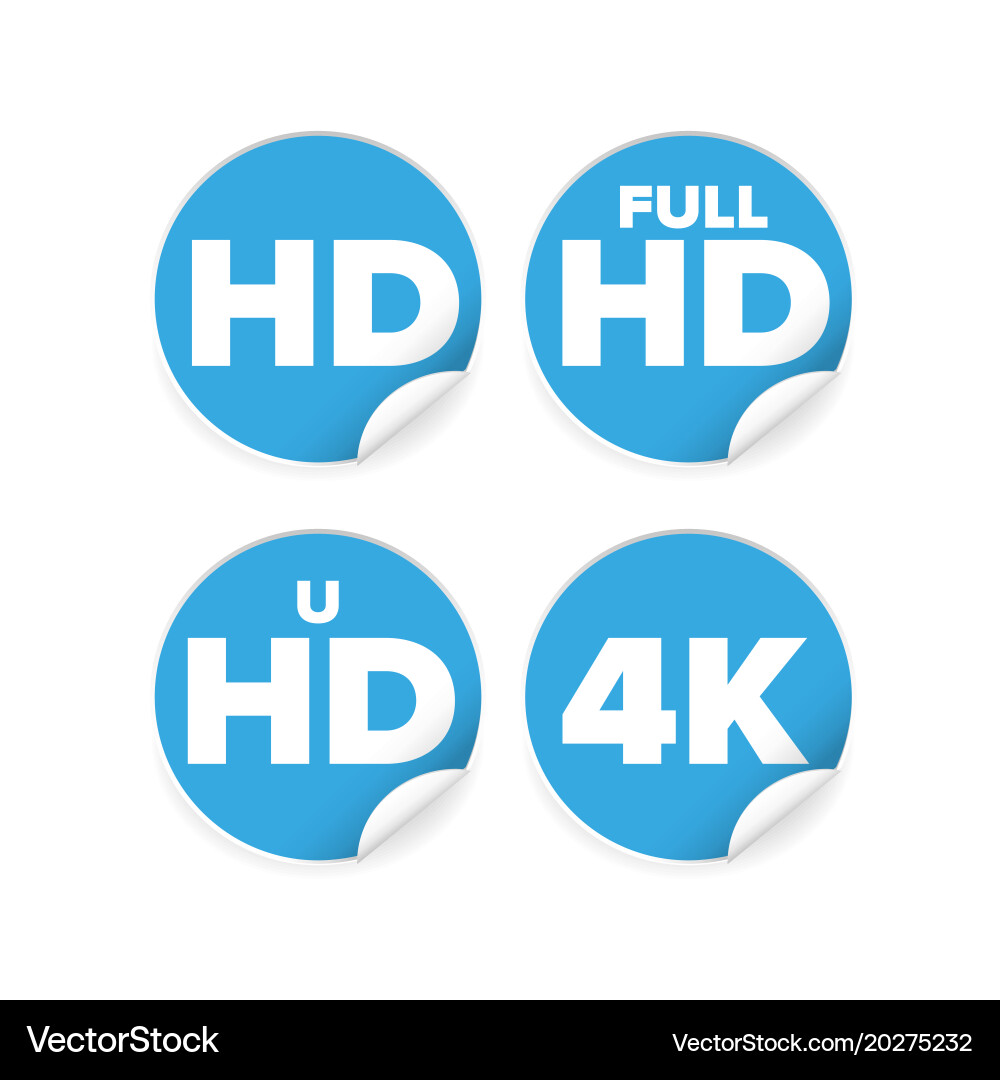 Hd resolution ison label Royalty Free Vector Image
