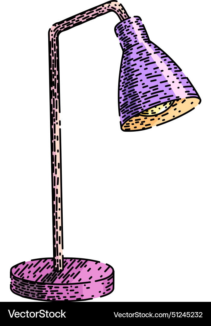 Home desk lamp sketch hand drawn Royalty Free Vector Image