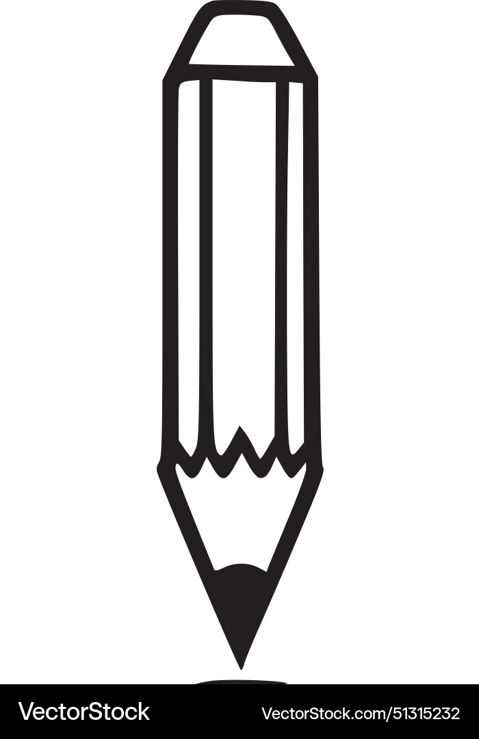Pencil - black and white Royalty Free Vector Image