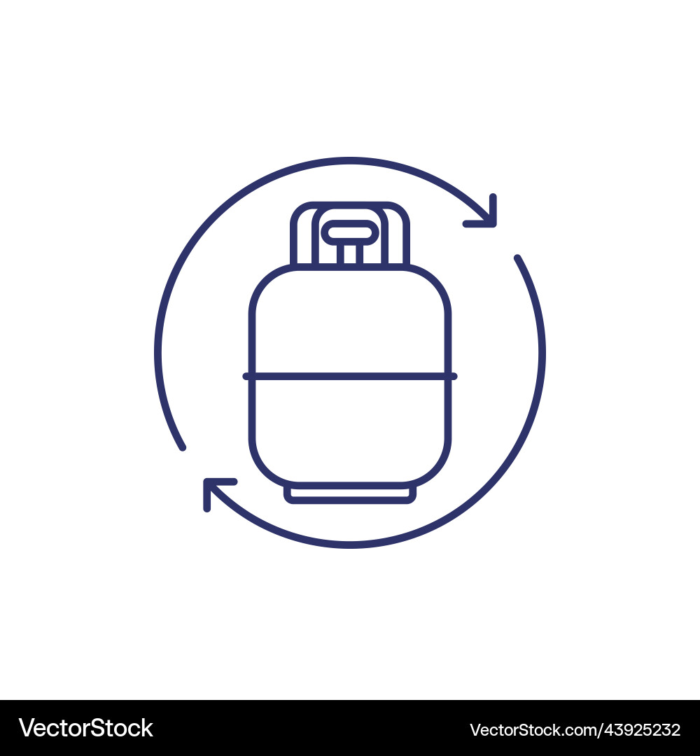 Replace gas cylinder lpg tank line icon Royalty Free Vector