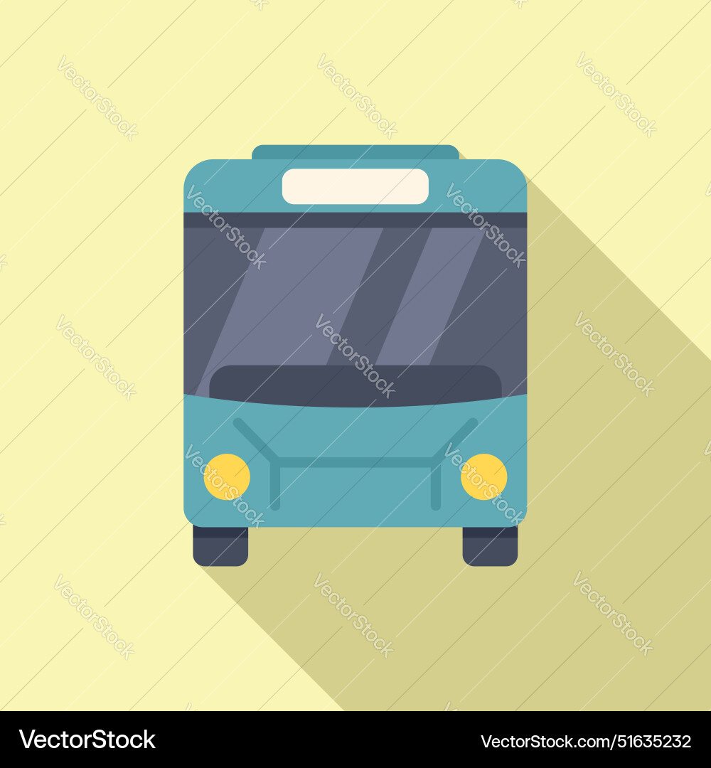 Turquoise Intercity Bus with Headlights Royalty Free Vector