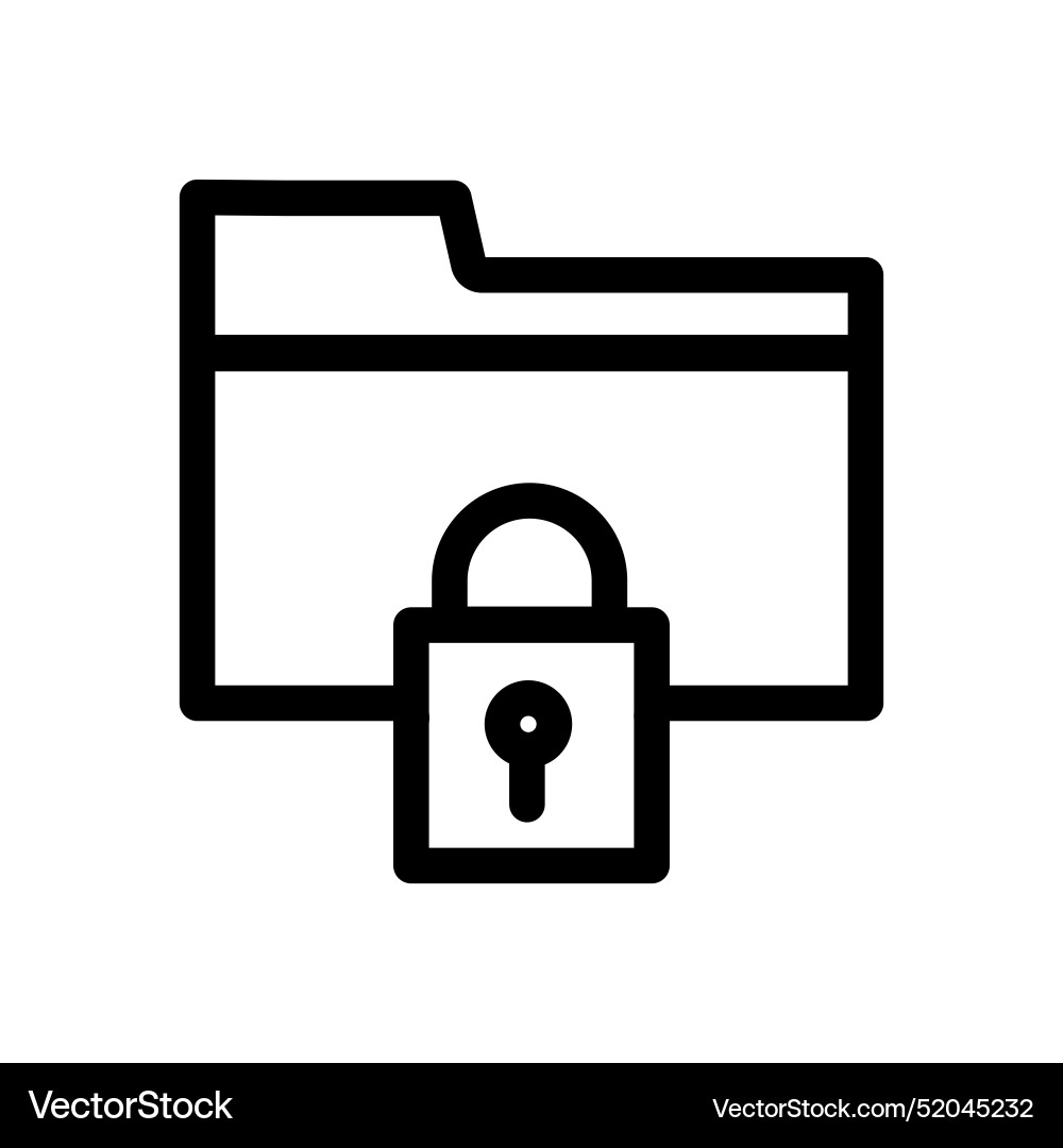 Unlock folder icon design in filled and outlined Vector Image