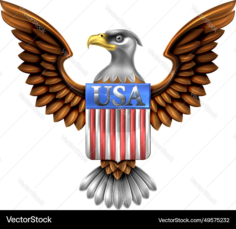 Us eagle shield design Royalty Free Vector Image