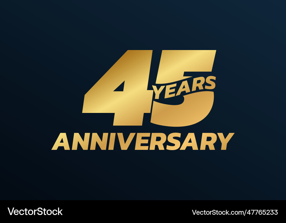 45 years anniversary logo design 45th birthday Vector Image