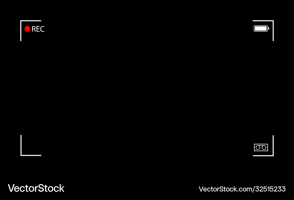 Camera recording screen on black background Vector Image