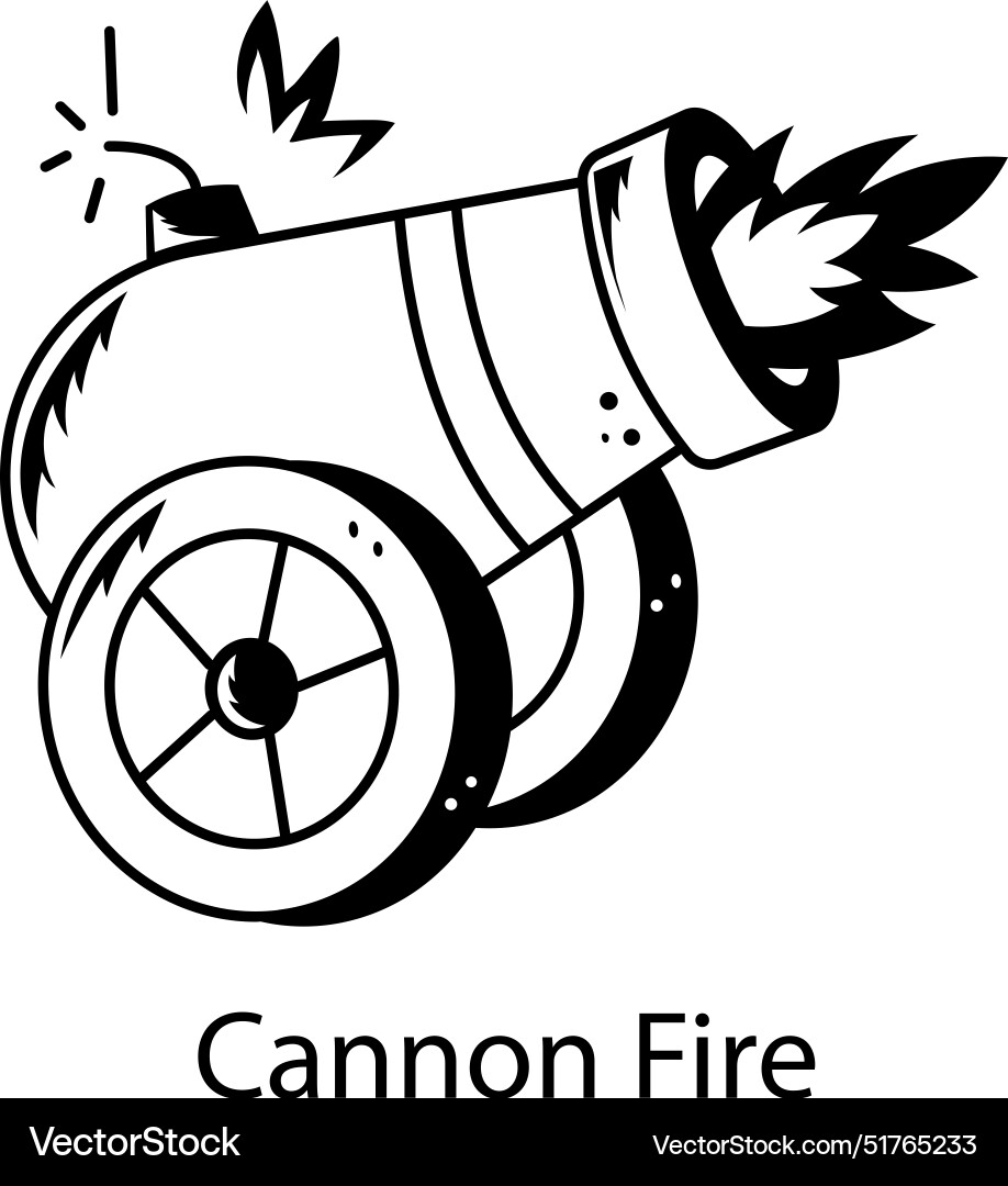 Cannon fire Royalty Free Vector Image - VectorStock