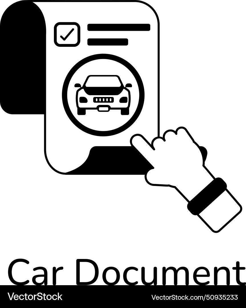 Car document Royalty Free Vector Image - VectorStock
