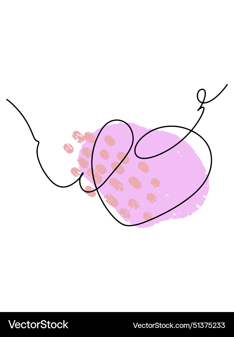 Hearts with abstract pink spots line art one Vector Image