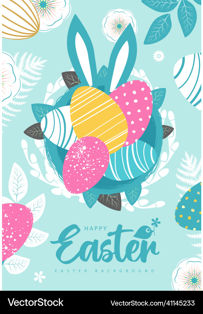 Holiday easter background with eggs Royalty Free Vector
