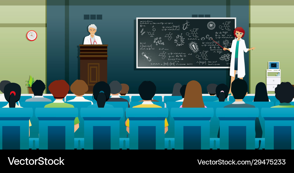 Medical Education - Teacher Lecture Royalty Free Vector