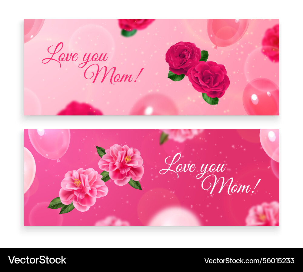 Mothers day horizontal banners Royalty Free Vector Image