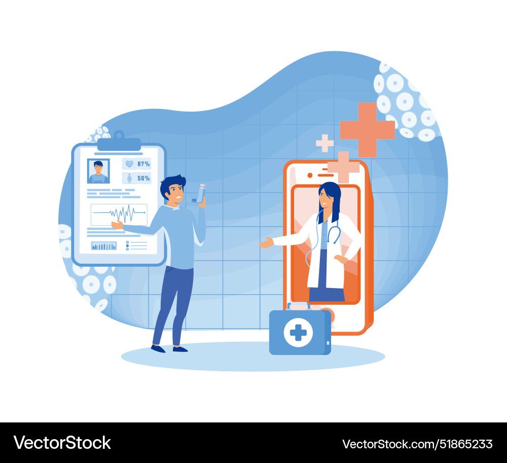 Online medical consultation and support services Vector Image