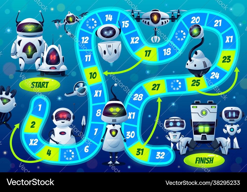 Robotic Board Game for Kids Royalty Free Vector Image