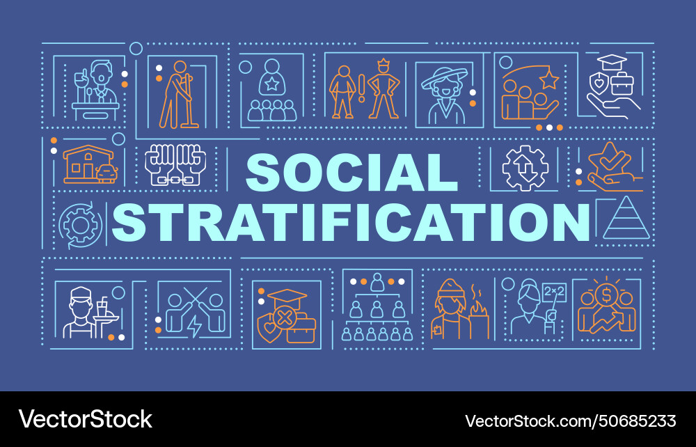 Social stratification dark blue word concept Vector Image