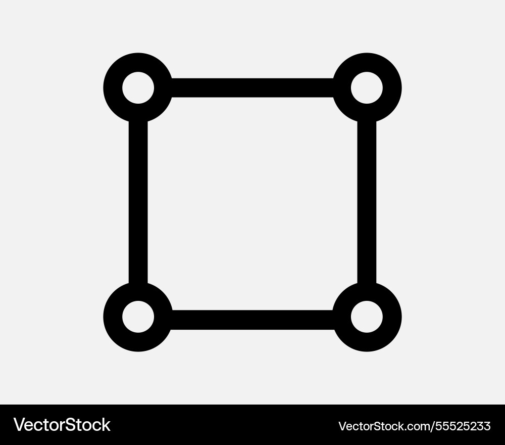 Square circle corner icon Royalty Free Vector Image