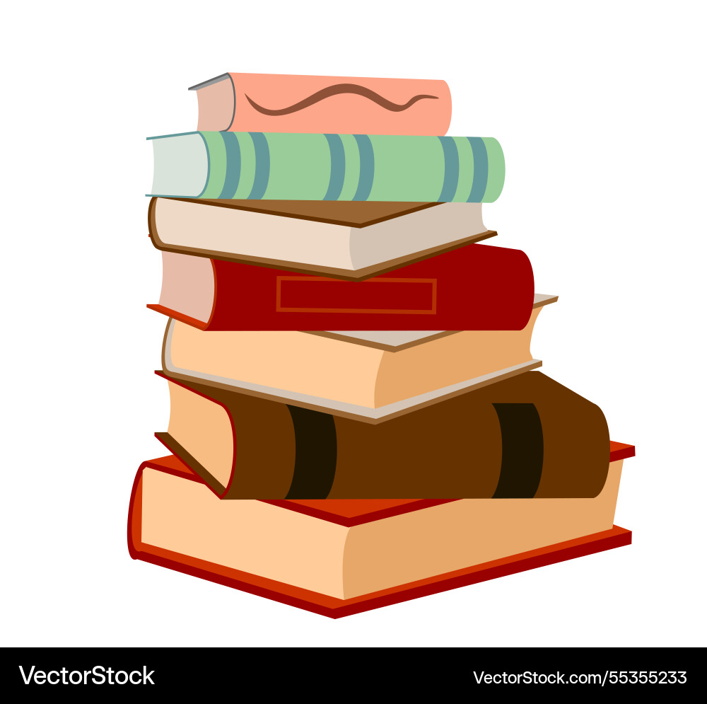 Stack of books pile Royalty Free Vector Image - VectorStock