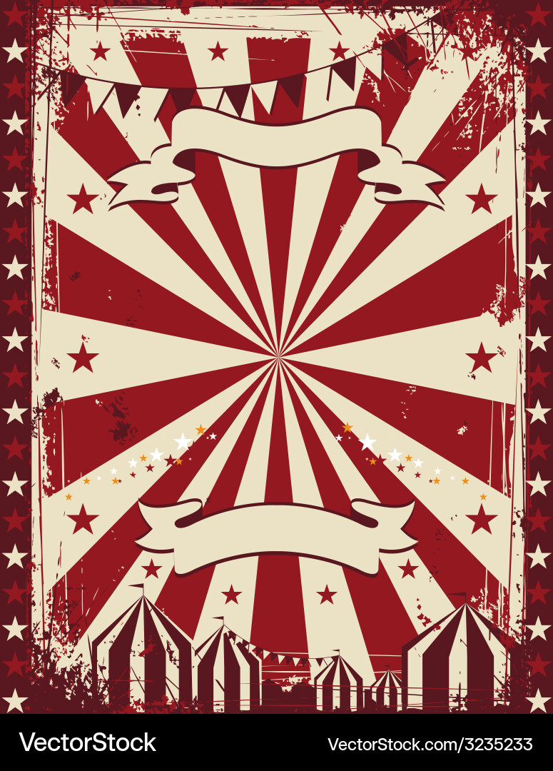 Vintage circus poster background advertising Vector Image