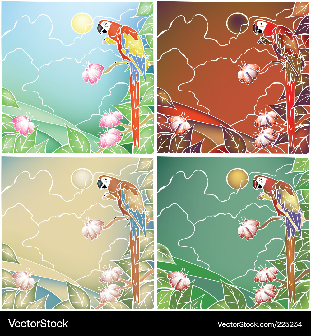 Batik parrot Royalty Free Vector Image - VectorStock