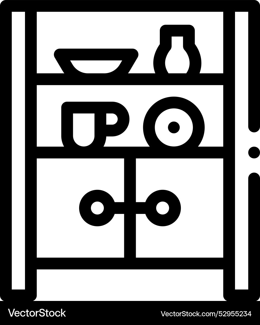 Cupboard icon thin linear style design isolated Vector Image