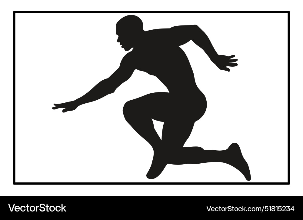 Hurdler silhouette on white background Royalty Free Vector