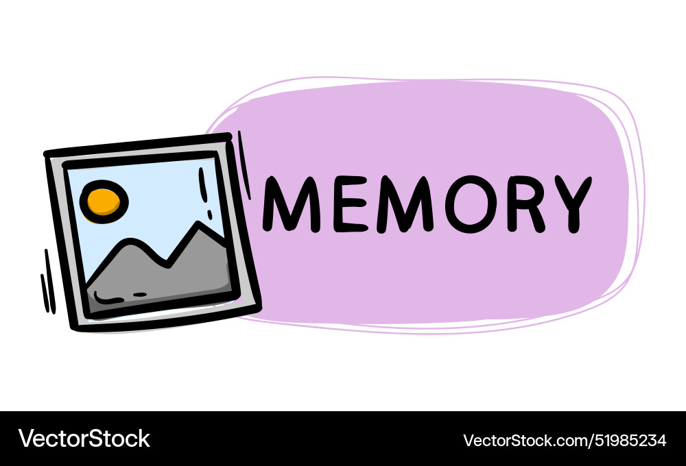 Memory simple sticker with photo icon Royalty Free Vector