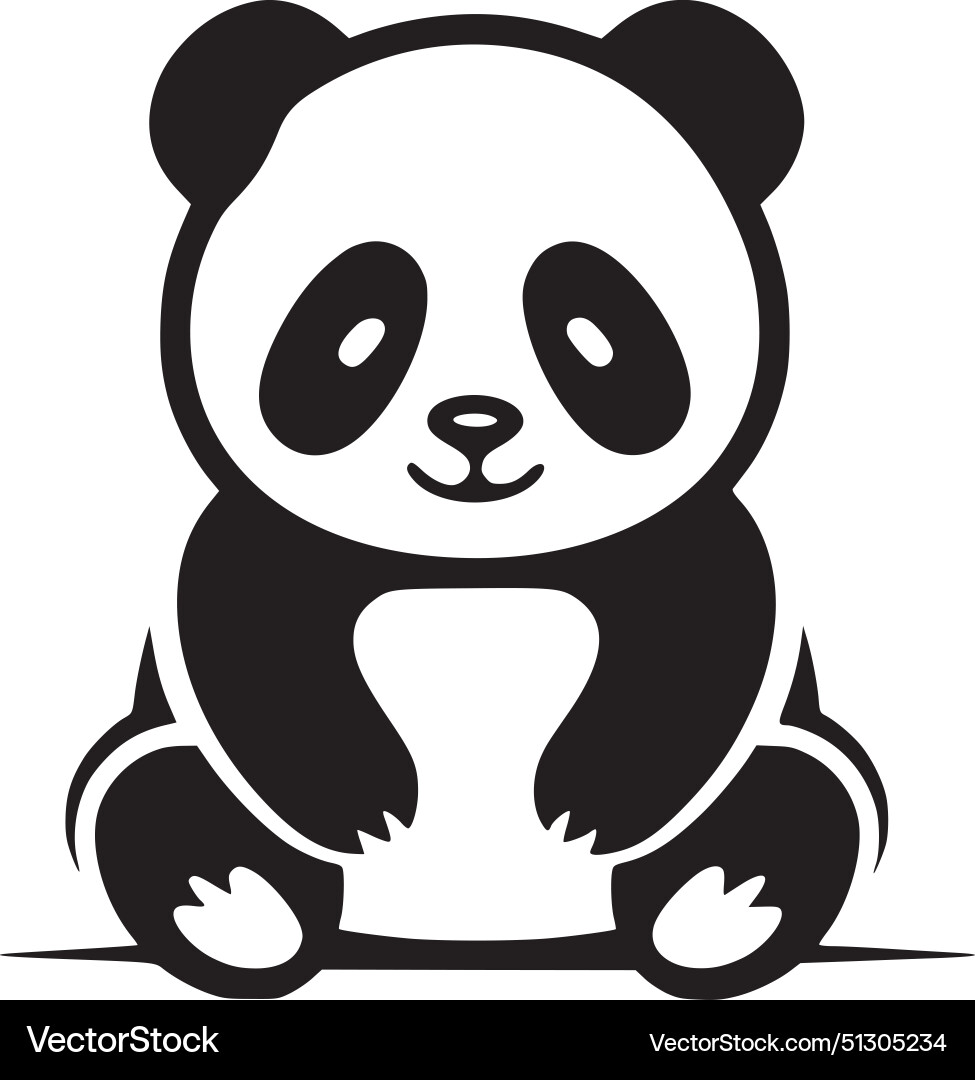 Panda - black and white isolated icon Royalty Free Vector