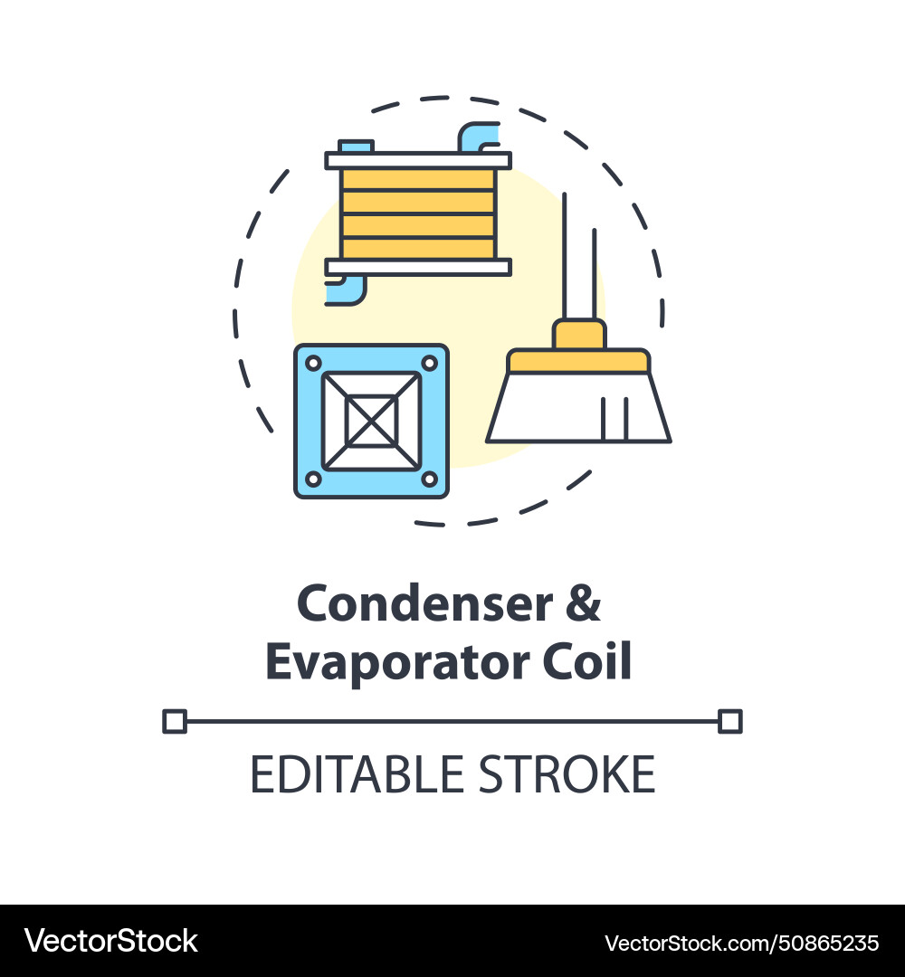 Condenser and evaporator coil multi color concept Vector Image