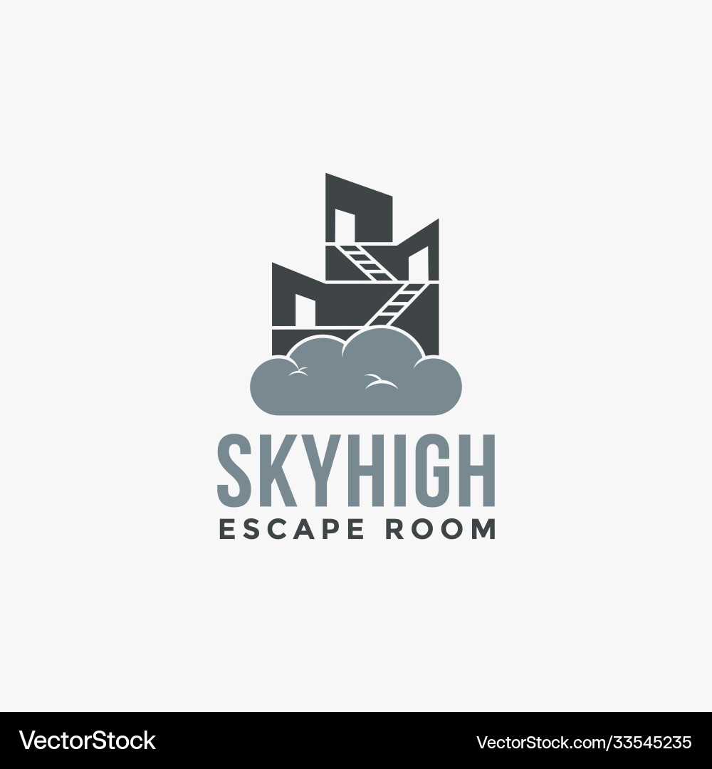 Escape room building logo icon template Royalty Free Vector