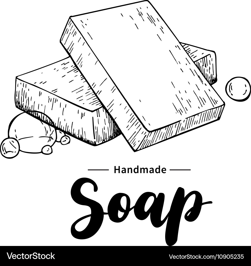 Handmade natural soap hand drawn Royalty Free Vector Image