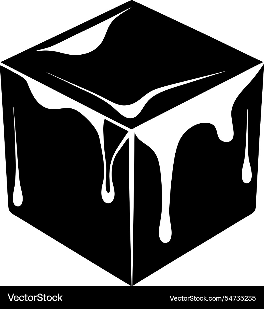 Ice cube silhouette for winter beverage and cold Vector Image