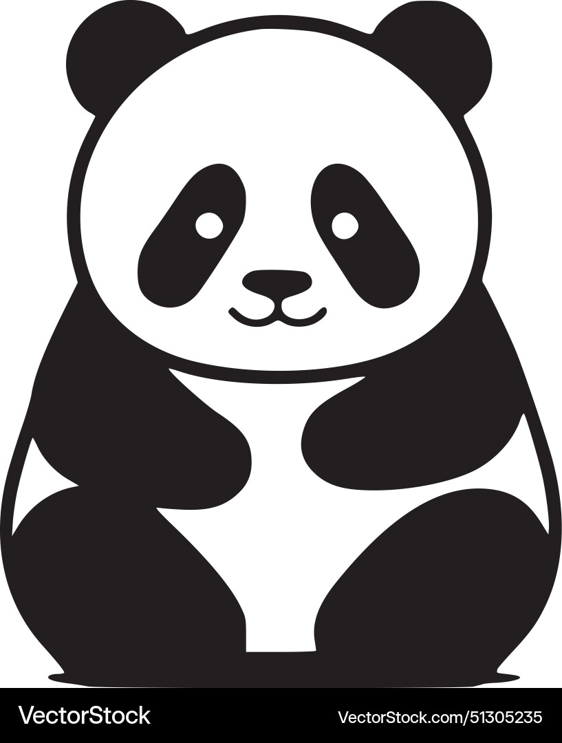 Panda - black and white isolated icon Royalty Free Vector