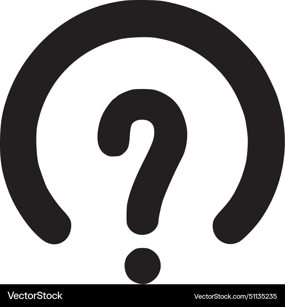 Question - minimalist and flat logo Royalty Free Vector