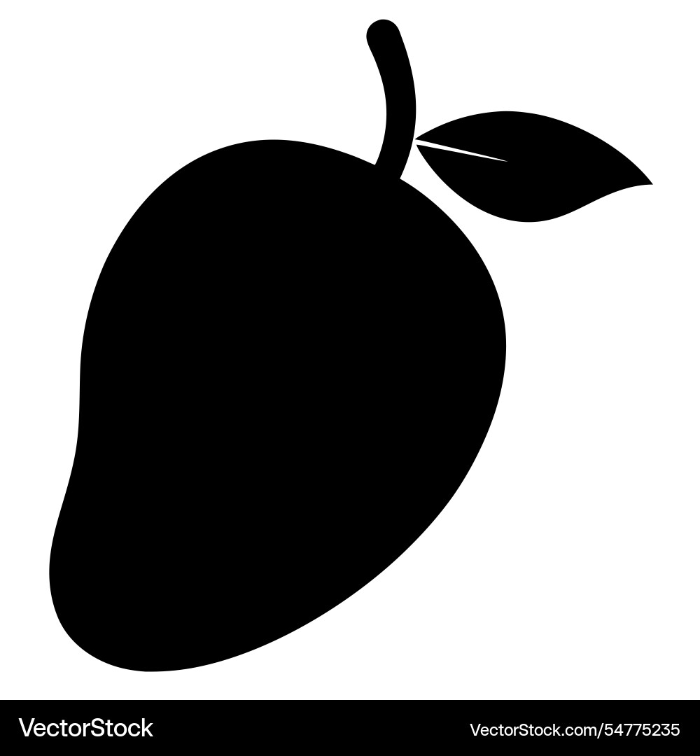 Simple black and white mango icon graphic Vector Image