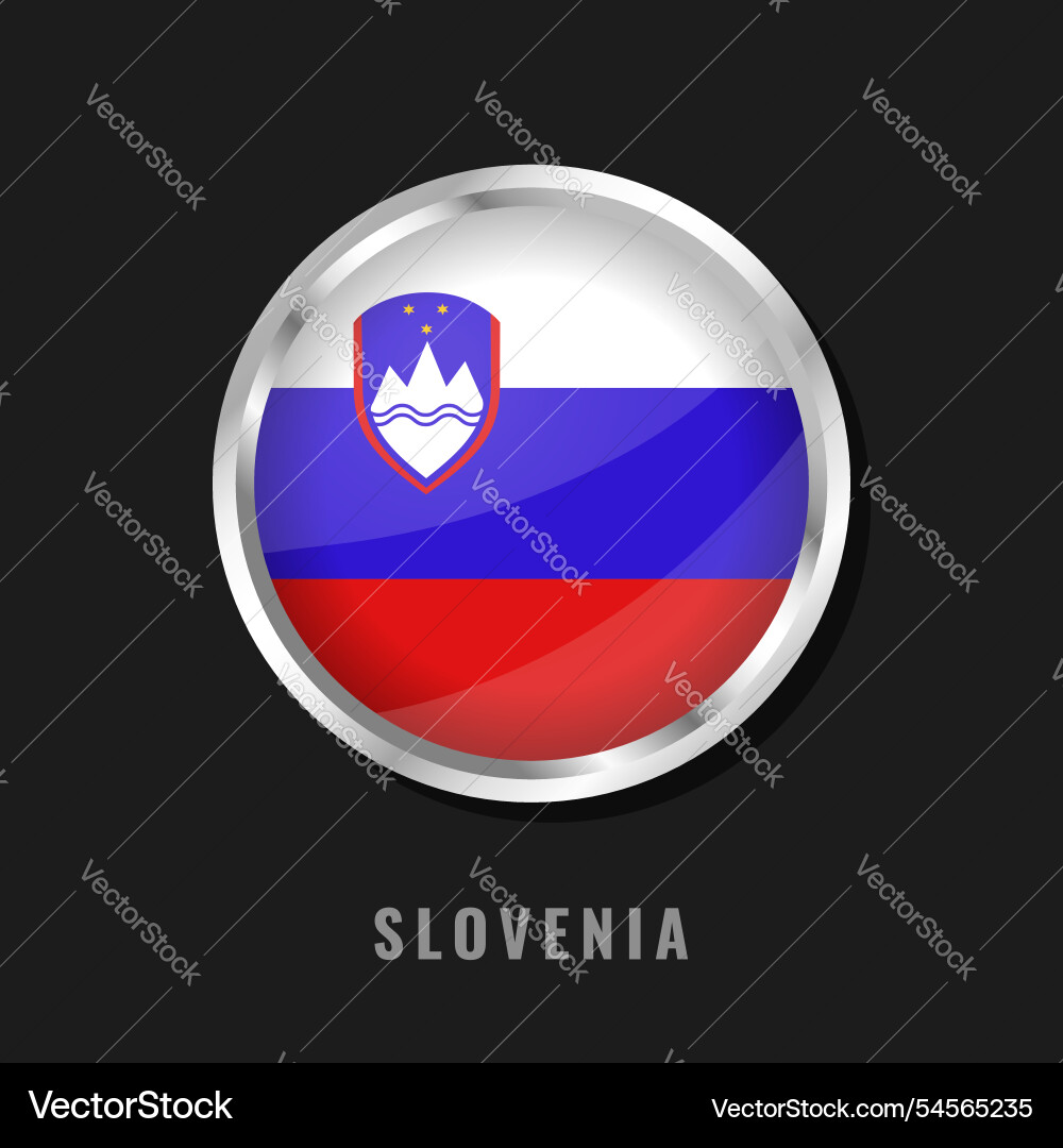 Slovenia round framed national flag Royalty Free Vector