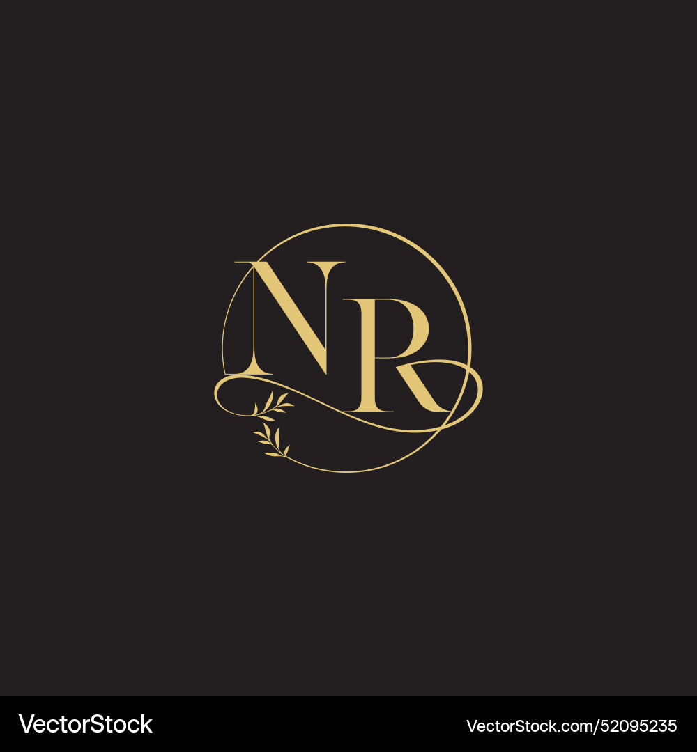 Wedding monogram design circle and organic style Vector Image