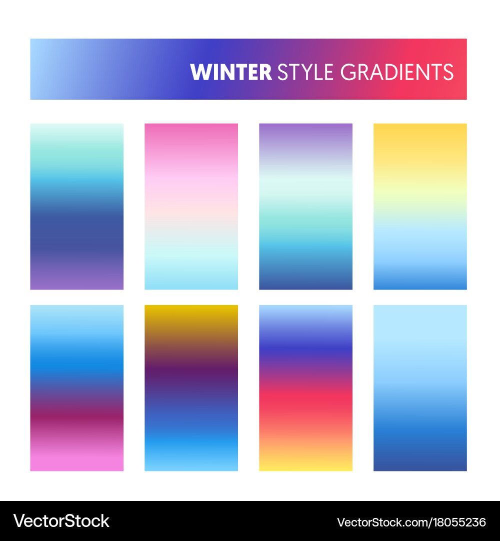 Abstract colorful gradients in winter cold colors Vector Image