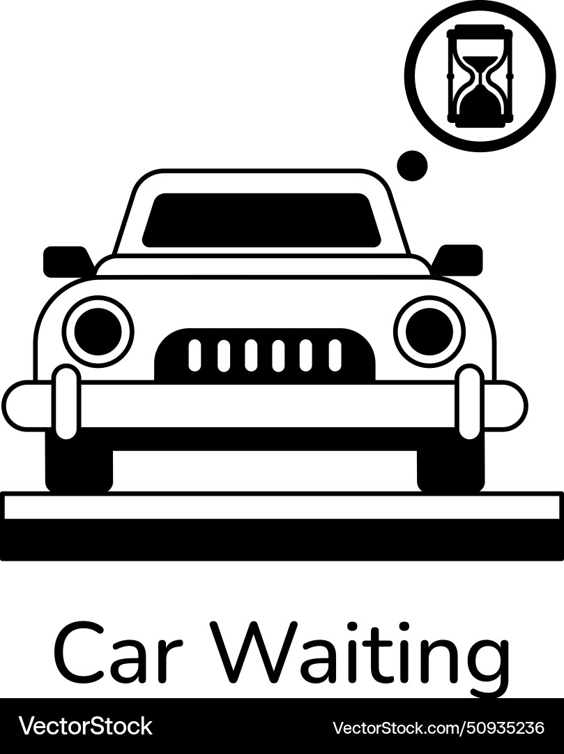 Car waiting Royalty Free Vector Image - VectorStock