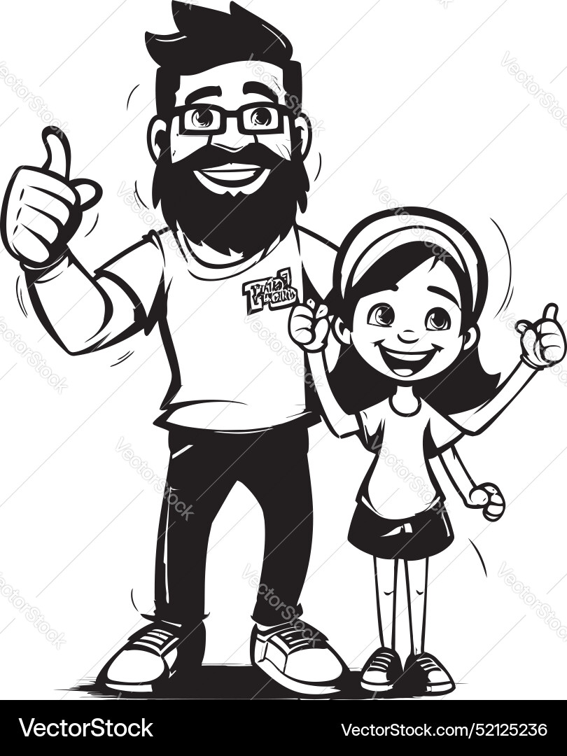 Daddys joy father daughter icon blissful Vector Image