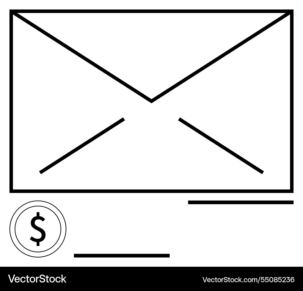 Envelope with currency coin highlighting online Vector Image