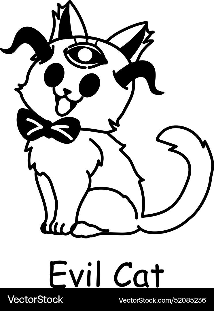 Evil cat Royalty Free Vector Image - VectorStock