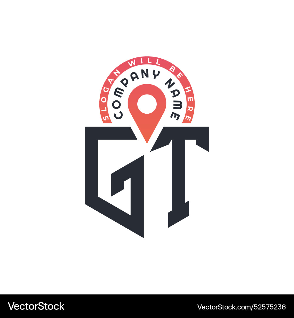 Gt location logo design for human resources Vector Image