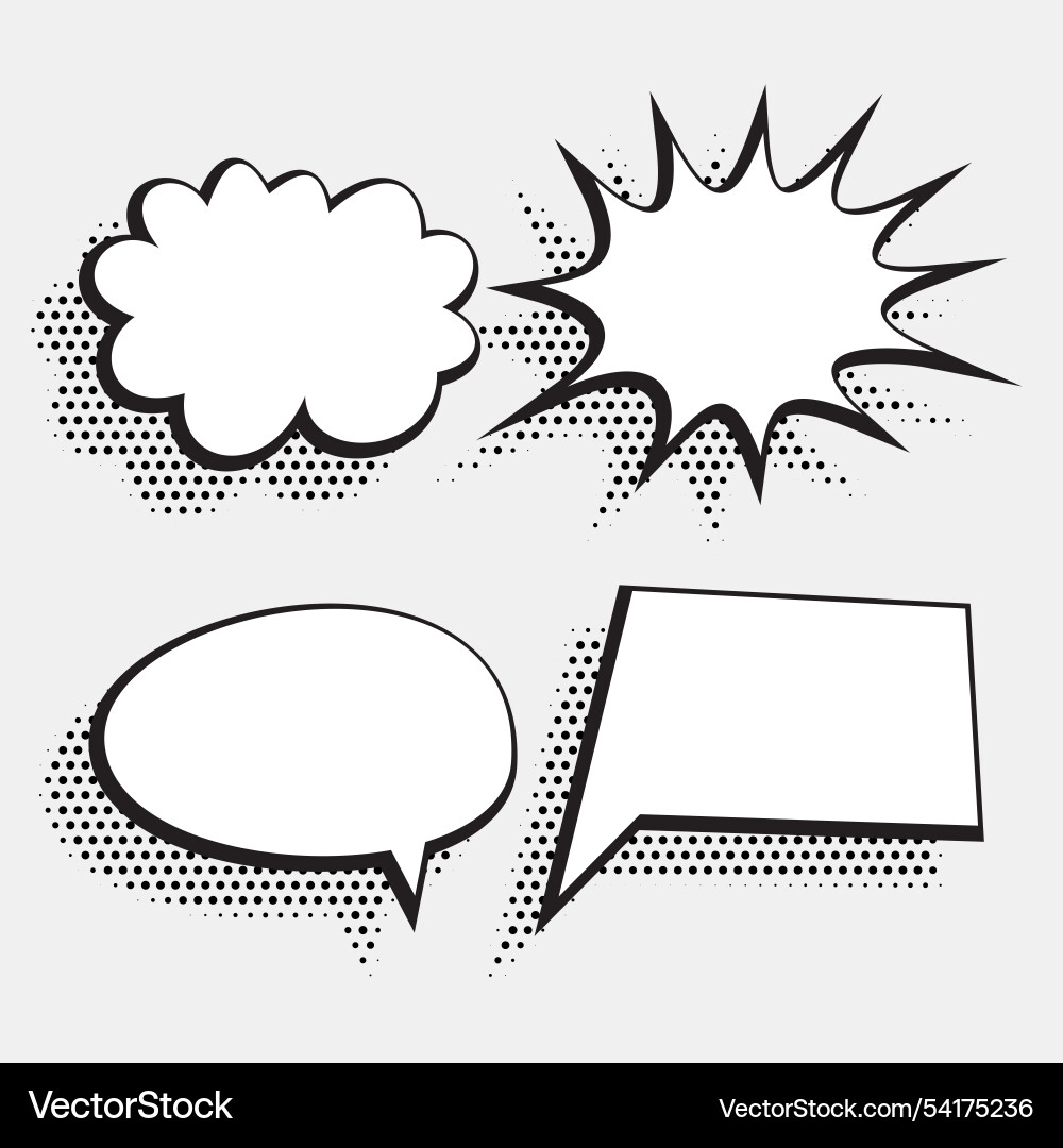 Halftone style comic chat bubble expression Vector Image