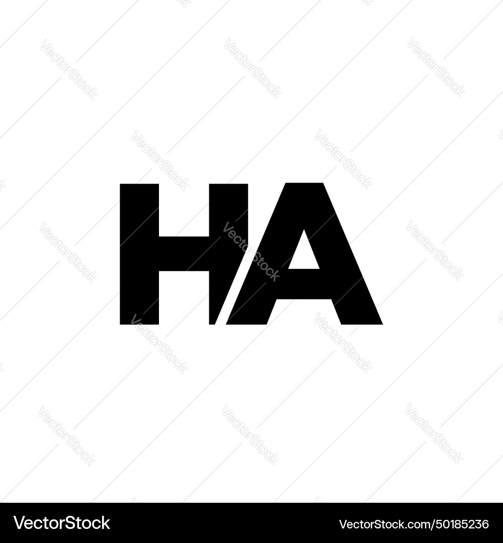 Letter h and a ha logo design template minimal Vector Image