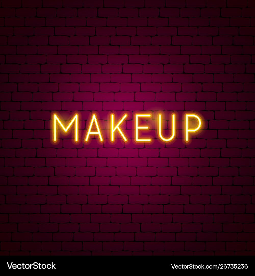 Neon Makeup Text Art Royalty Free Vector Image