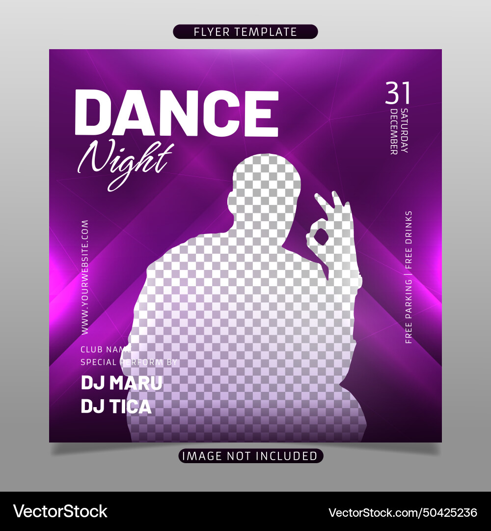 Party dance club flyer template Royalty Free Vector Image
